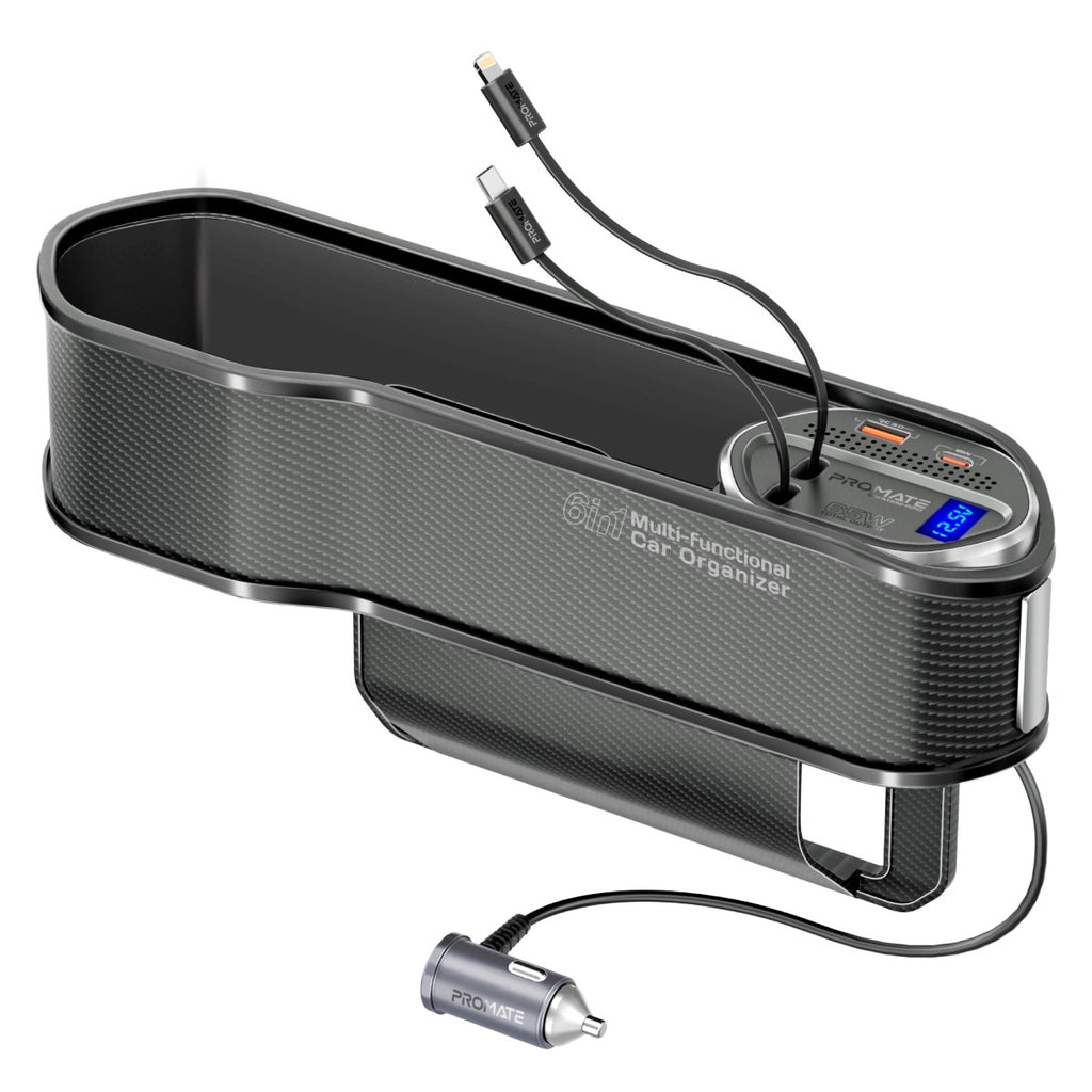 65W Multi-Functional Car Organizer and Charging Station with USB-C & L – Promate Technologies
