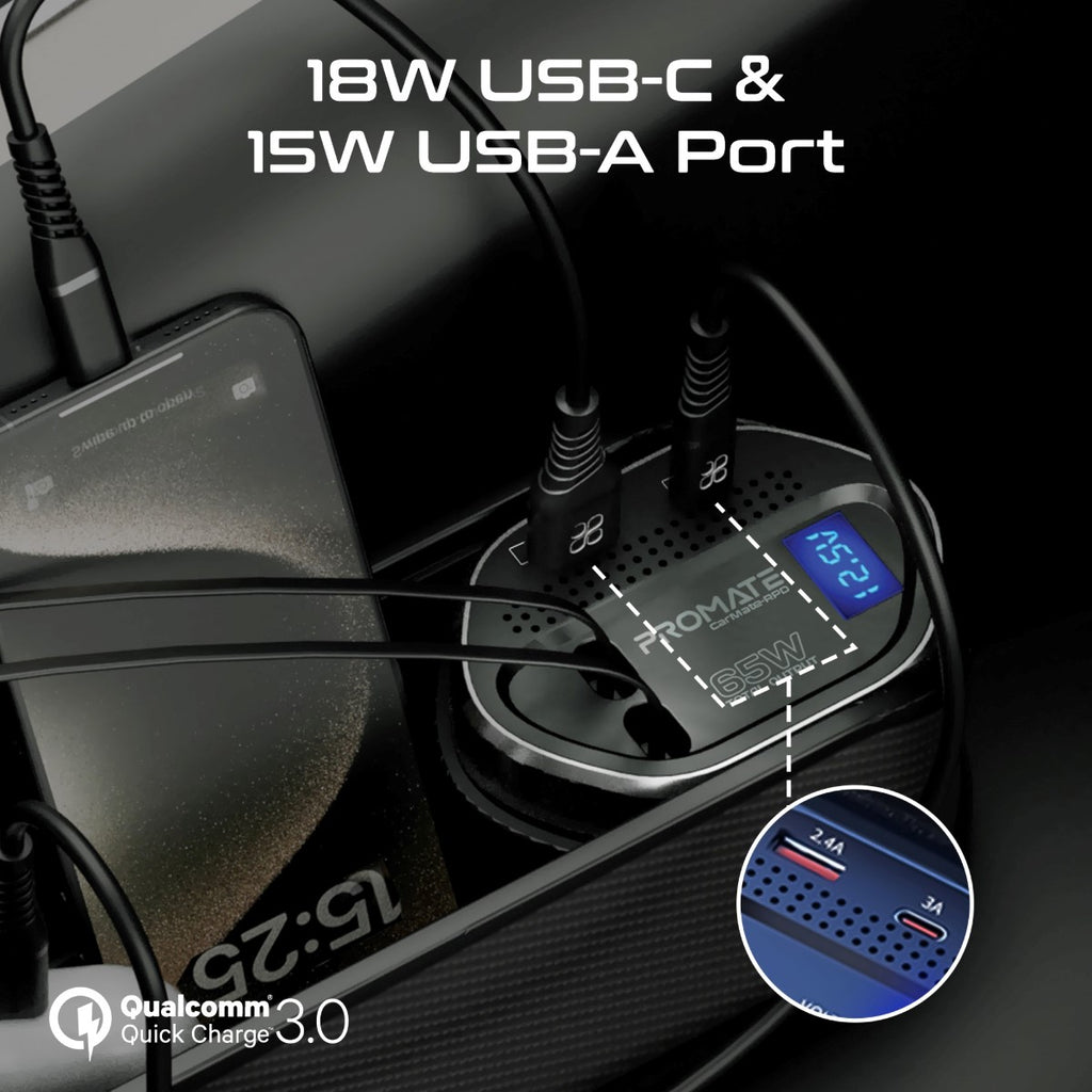 65W Multi-Functional Car Organizer and Charging Station with USB-C & L ...