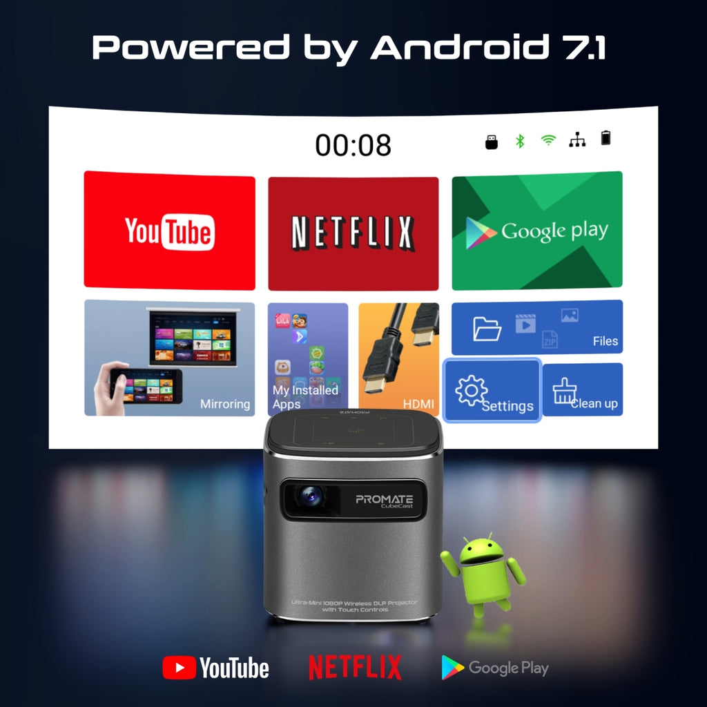 Ultra-Mini 1080P Wireless DLP Projector with touch controls – Promate ...