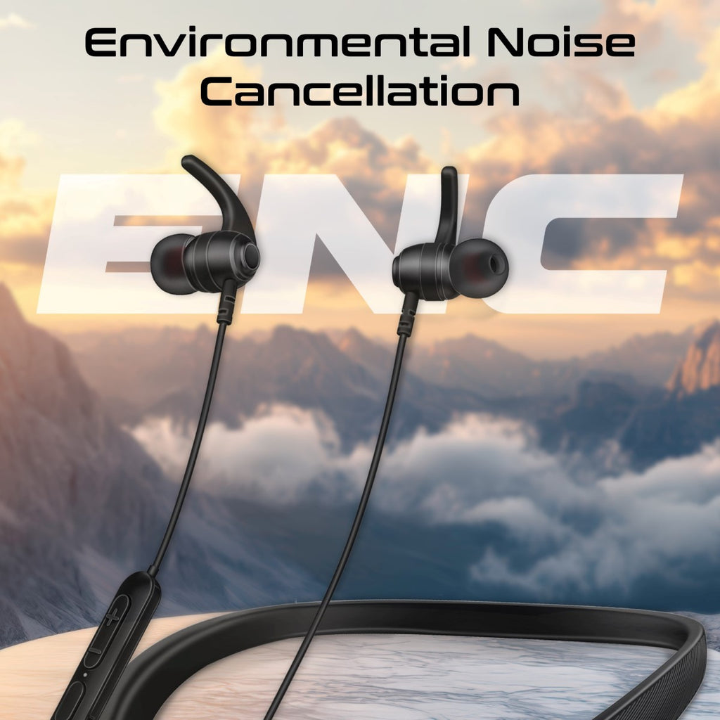 SportFit™ High Fidelity Wireless ENC Neckband Earphones with 200 Hours ...