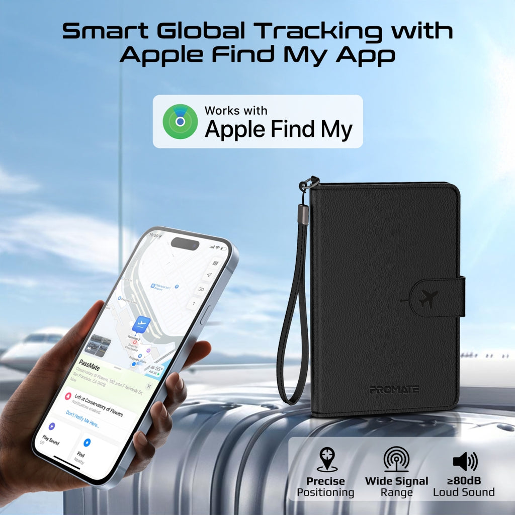 Anti-Loss Slim Leather Passport Holder with RFID Protection & Smart Tr ...