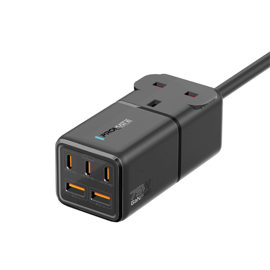 75W GaNFast Multi-Port Power Strip with AC Socket – Promate Technologies