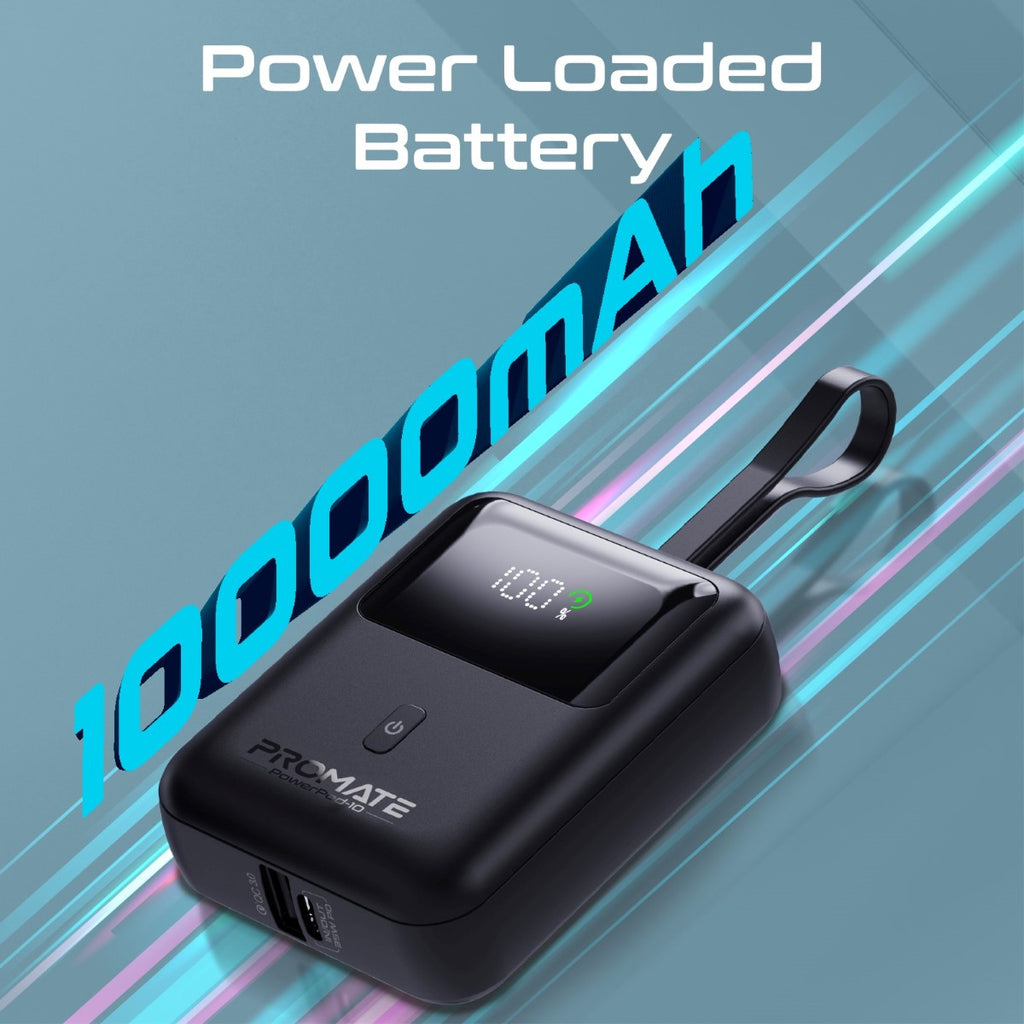 Ultra Compact 35W SuperSpeed™ Power Bank with Built-In USB-C Cable ...
