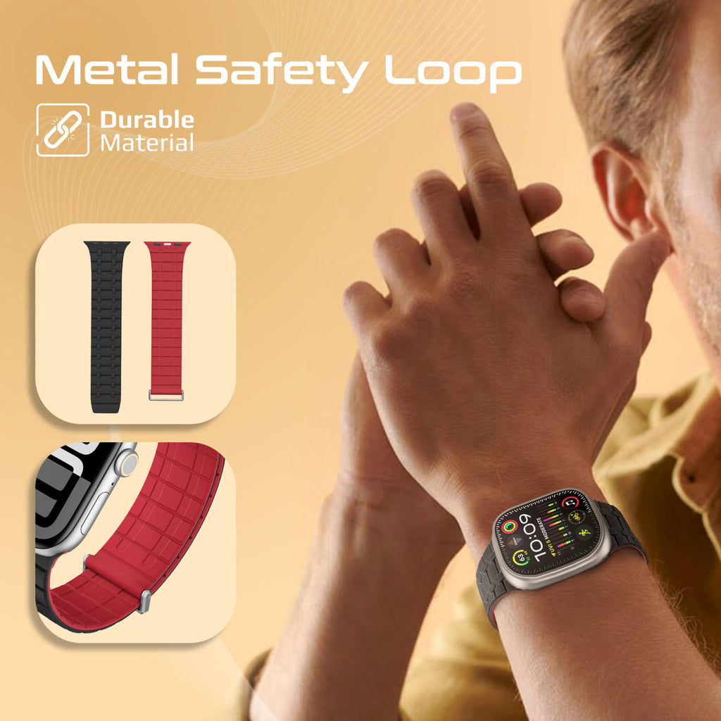 Premium Magnetic Silicone with Metal Loop Watch Strap – Promate ...