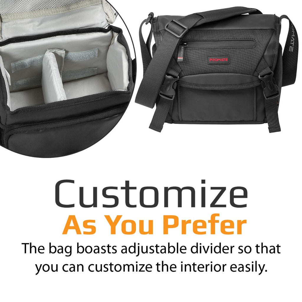 Compact DSLR Camera bag with Adjustable Compartment – Promate Technologies
