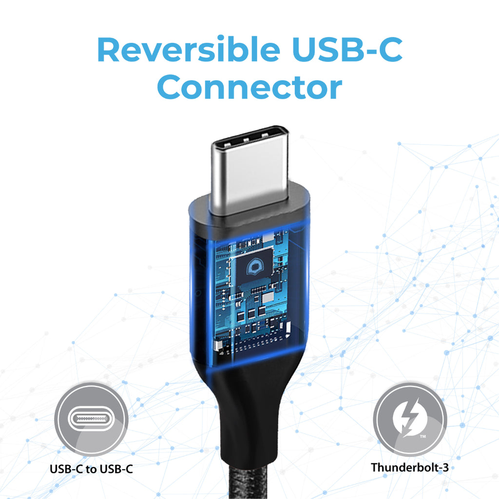 20Gbps Super Speed ThunderBolt 3 Cable with 100W Power Delivery ...